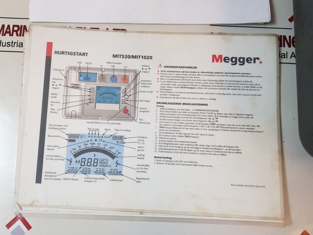 Megger Mit520/2 5Kv Digital Insulation Tester – Aeliya Marine Tech