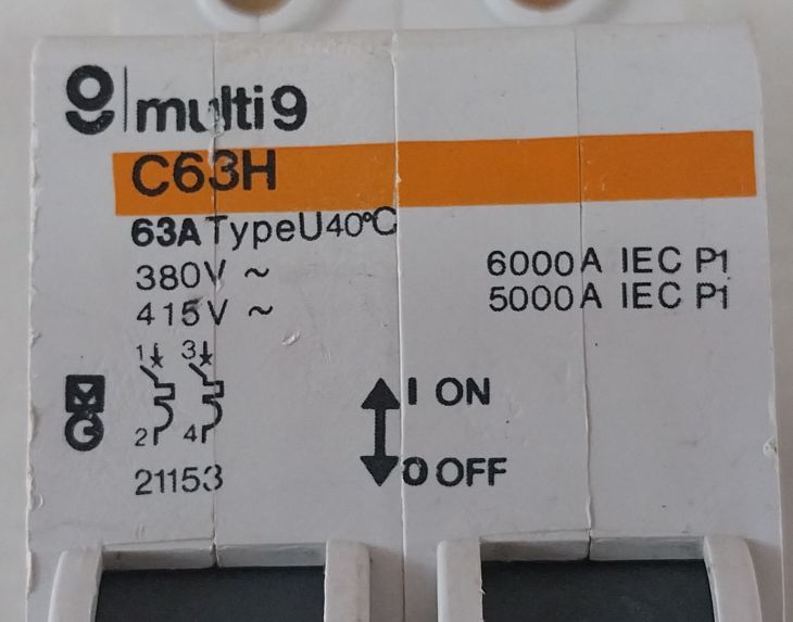 Merlin Gerin Multi 9 C63H Fuse Breaker 40°C – Aeliya Marine Tech