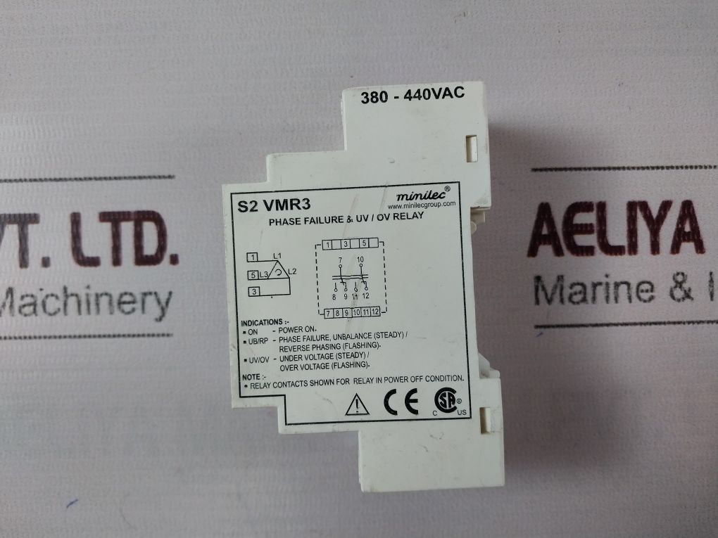 Minilec S2 Vmr 3 Phase Failure & Uv/Ov Relay – Aeliya Marine Tech
