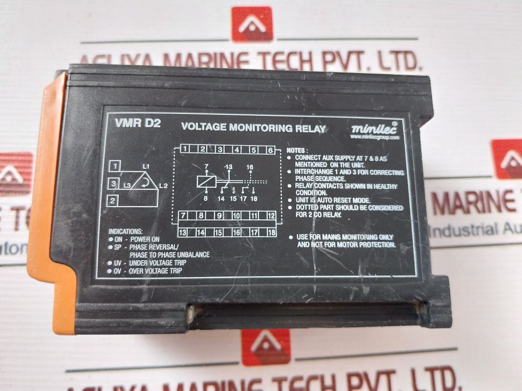 Minilec Vmr D2 415 Vac Voltage Monitoring Relay – Aeliya Marine Tech