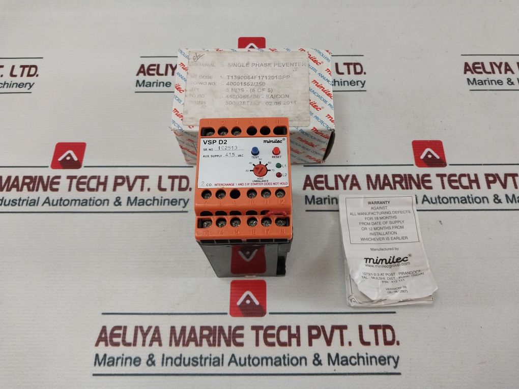 Minilec VSP D2 Phase Failure Relay | Motor Protection – Aeliya Marine Tech