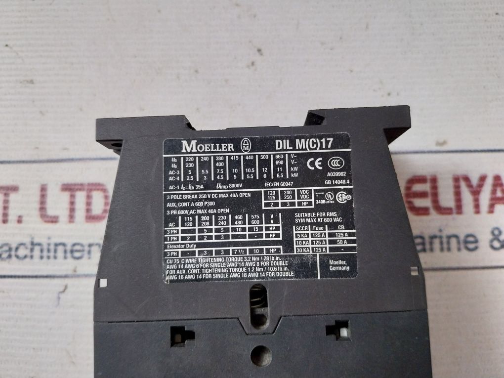 Moeller Dil M 17-10 Contactor 40A – Aeliya Marine Tech