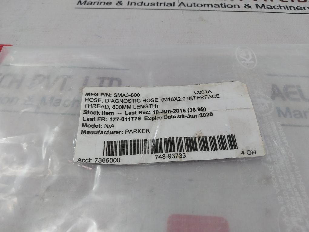 Parker Ema3 Diagnostic Hose Sma3-800 – Aeliya Marine Tech