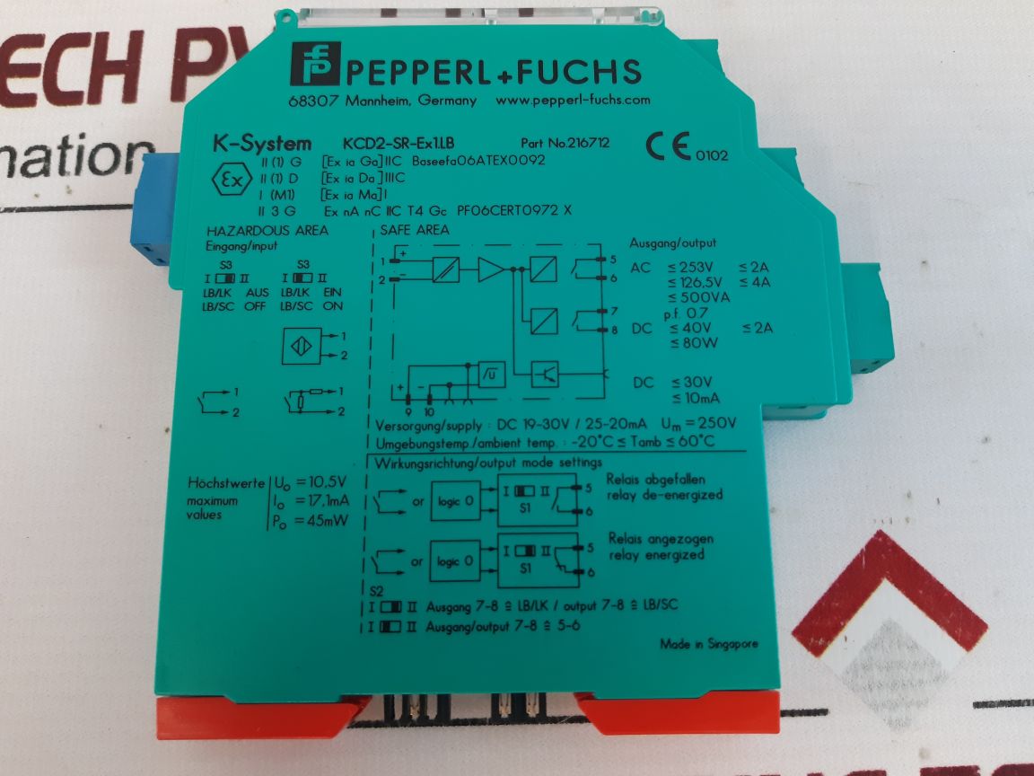 Pepperl+Fuchs Kcd2-sr-ex1.Lb Switch Amplifier 216712 – Aeliya Marine Tech®