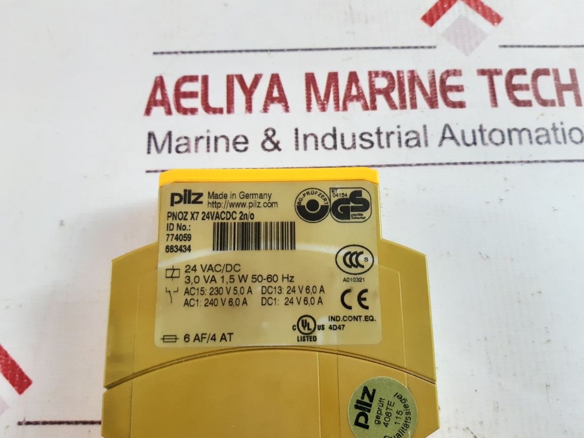 Pilz Pnoz X7 24Vacdc 2N/O Safety Relay – Aeliya Marine Tech