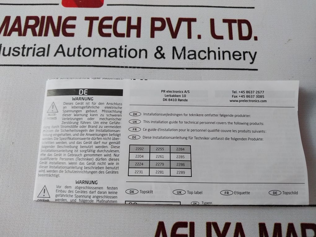 Pr Electronics 2204 Isolation Amplifier 2204_P – Aeliya Marine Tech