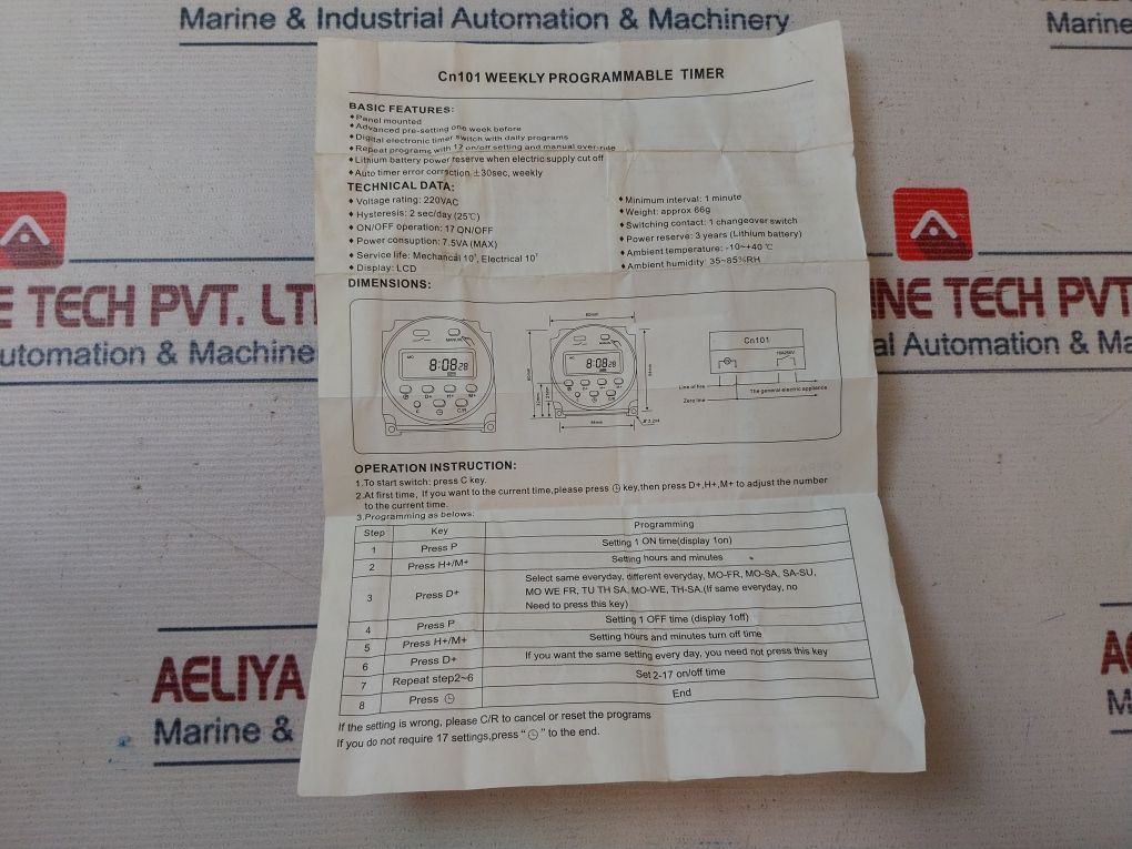 Prima Cn101 Digital Time Switches – Aeliya Marine Tech