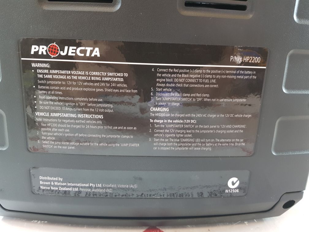 Projecta 2200A High Performance Jumpstarter And Power Supply(Without ...