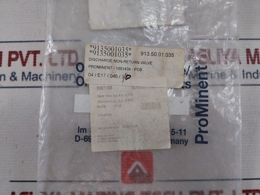 Prominent 1001438 Discharge Non-return Valve – Aeliya Marine Tech