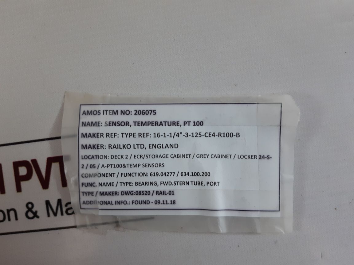 Railko Pt 100 Temperature Sensor – Aeliya Marine Tech