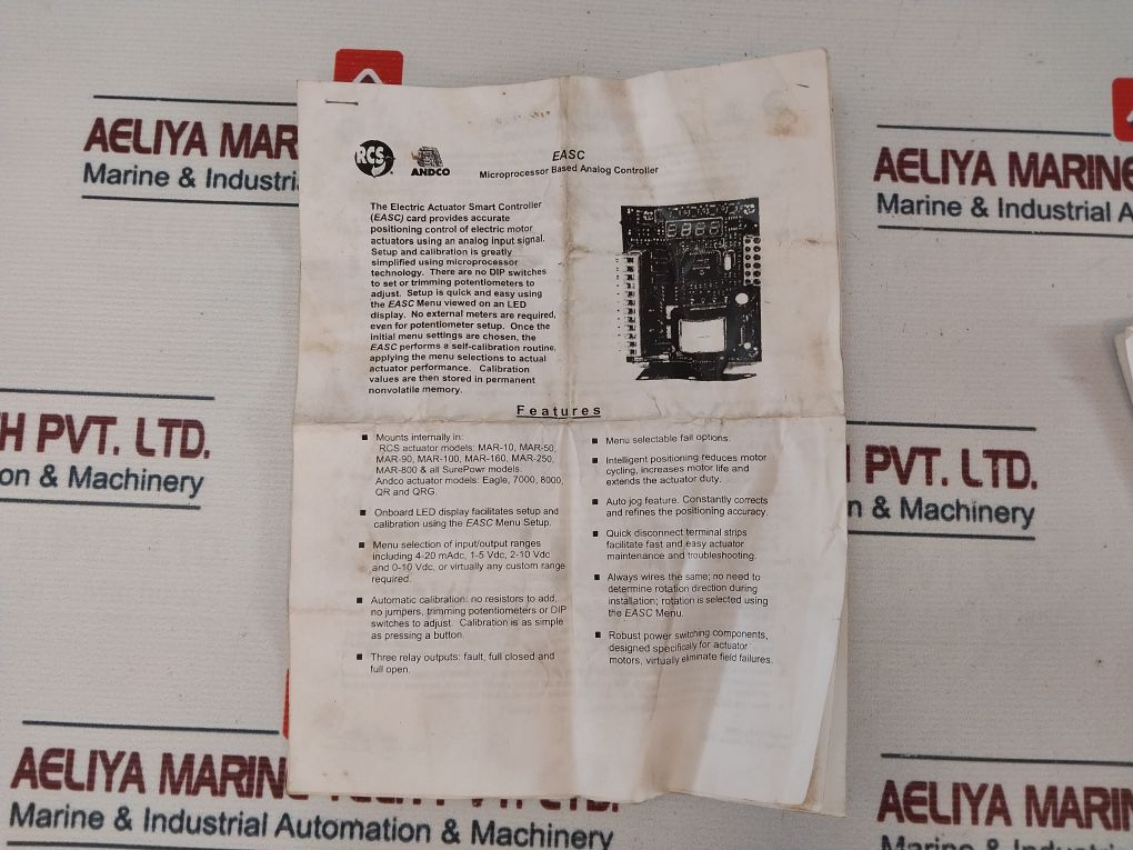 Rcs Mar 800-30 Electric Actuator Valve Division – Aeliya Marine Tech