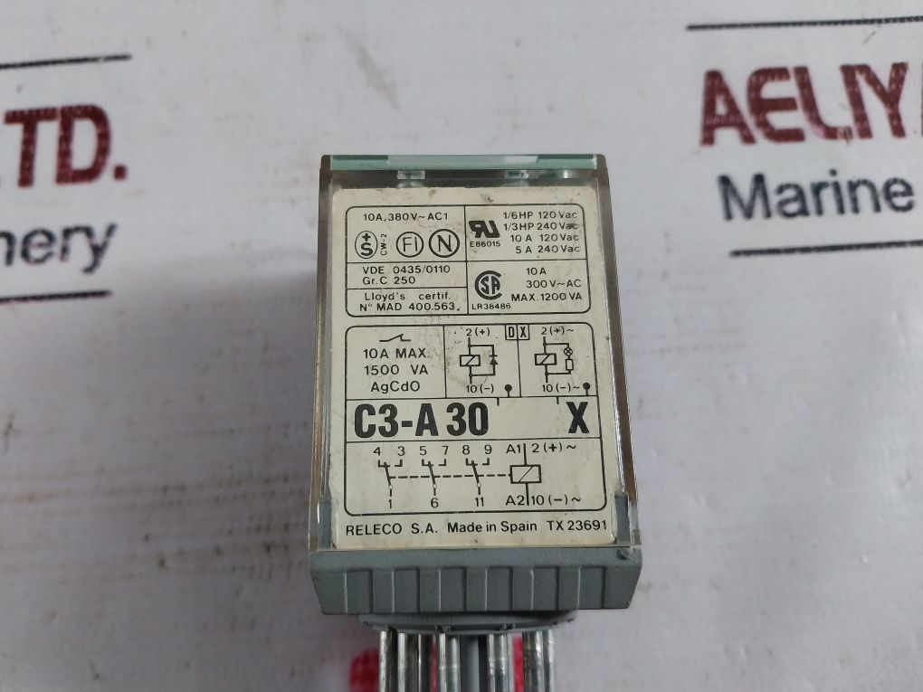 Releco C3-a 30 X Serie Mr-c Relay 11 Pin 10A 380V Ac – Aeliya Marine Tech