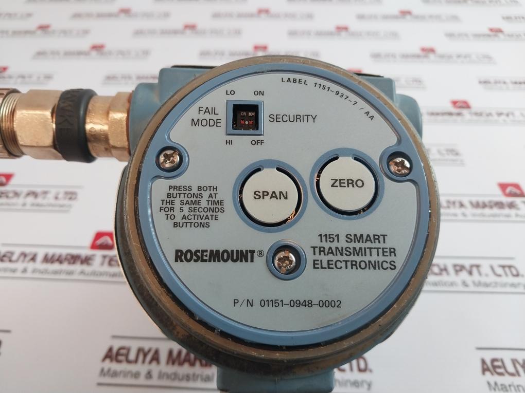 Rosemount 1151 Smart Alphaline Pressure Transmitter 01151-0948-0002 ...