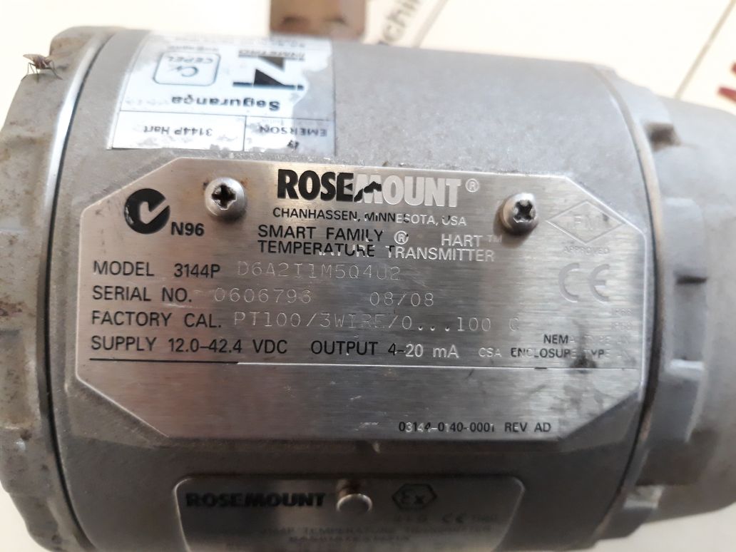 Rosemount 3144P D6A2I1M5Q4U2 Temperature Transmitter – Aeliya Marine Tech