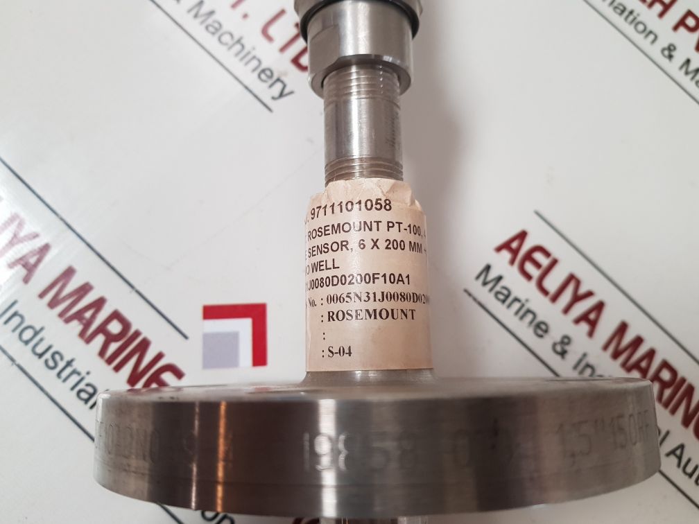 Rosemount Pt-100, 4 Wire, Single Sensor, 6 X 200 Mm + Thermowell ...