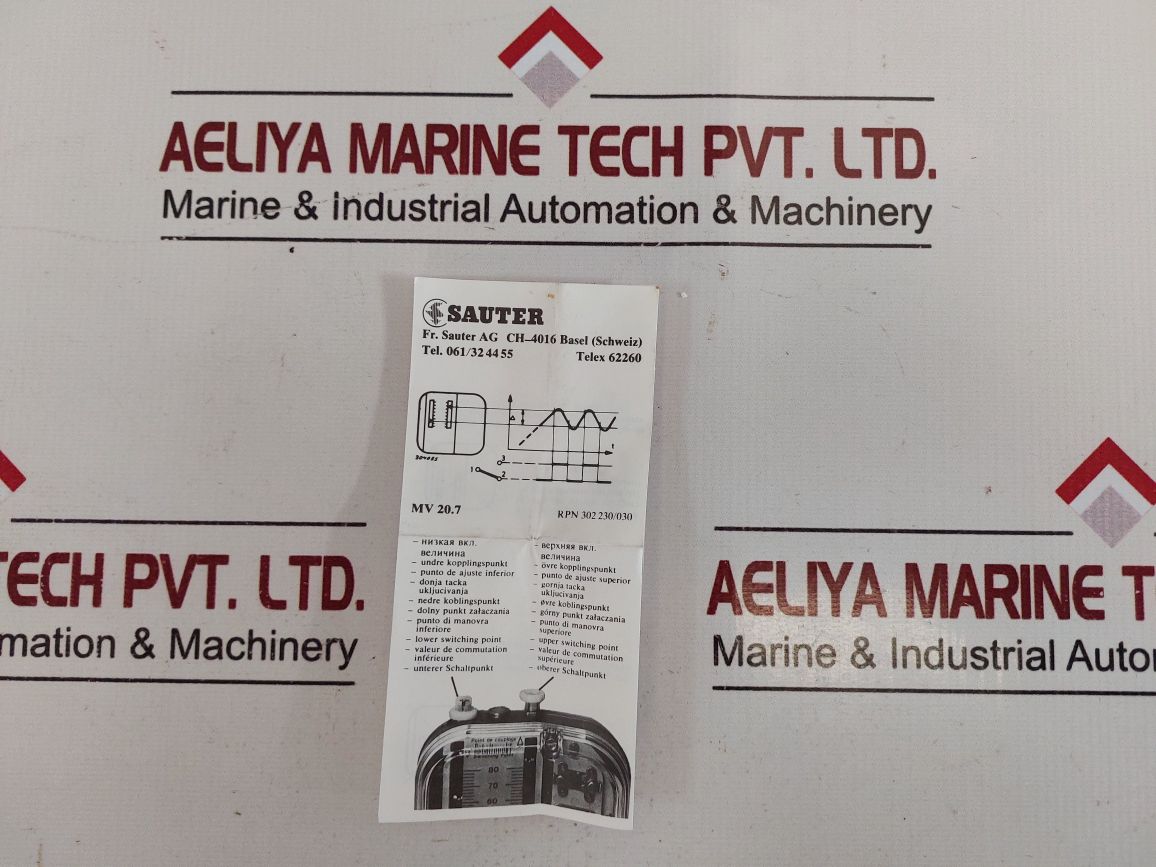 Sauter Tkc 7B 26 F001 Pressure Switch – Aeliya Marine Tech