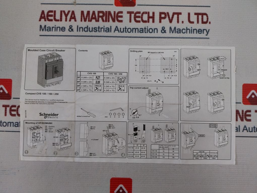 Schneider Electric Cvs250B Circuit Breaker 50/60Hz – Aeliya Marine Tech®