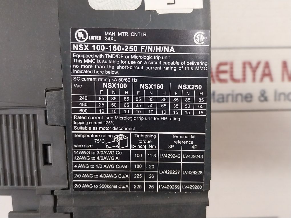 Schneider Electric NSX 160F – Circuit Breaker with Micrologic Trip ...