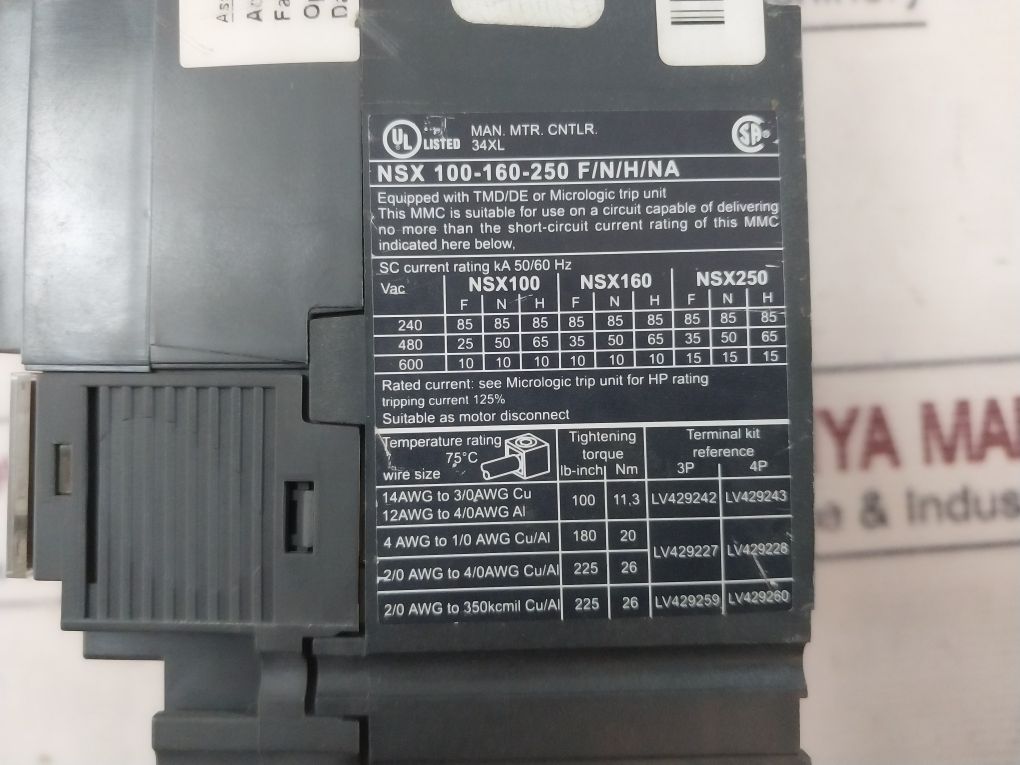 Schneider Electric Nsx 160N Circuit Breaker – Aeliya Marine Tech