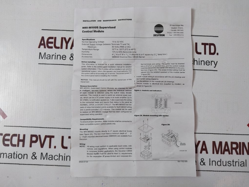 Secutron Mri-m500S Supervised Control Module Set – Aeliya Marine Tech