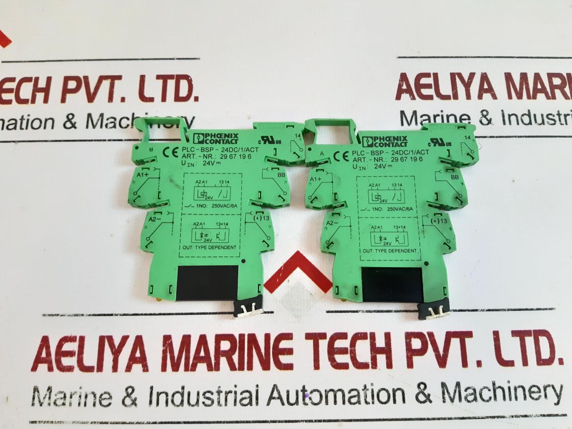 Set Of 11X Phoenix Plc-bsp-24Dc/1/Act Relay Socket Terminal Base ...