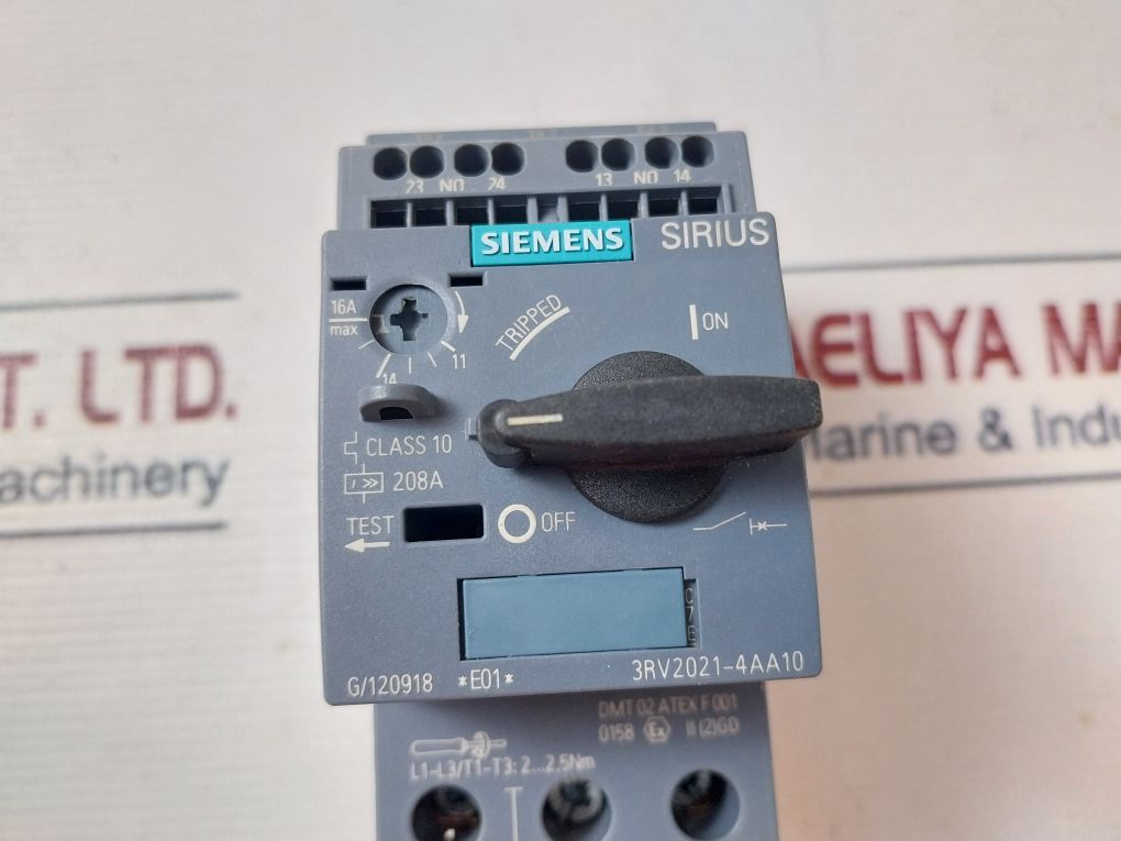 Siemens 3Rv2021-4Aa10 Motor Protection Circuit Breaker – Aeliya Marine ...