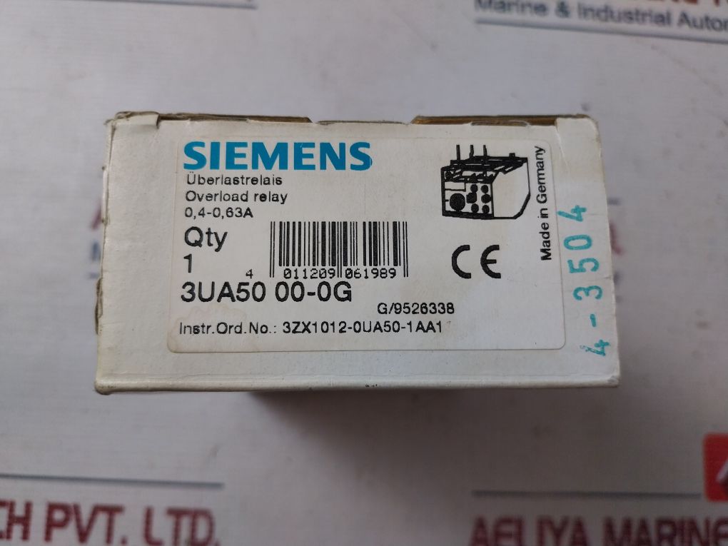 Siemens 3Ua50 00-0G Thermal Overload Relay 690V – Aeliya Marine Tech®