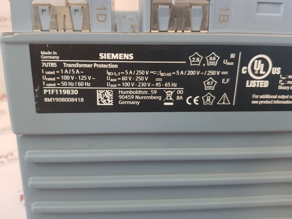 Siemens Siprotec 7Ut85 Transformer Protection Relay – Aeliya Marine Tech