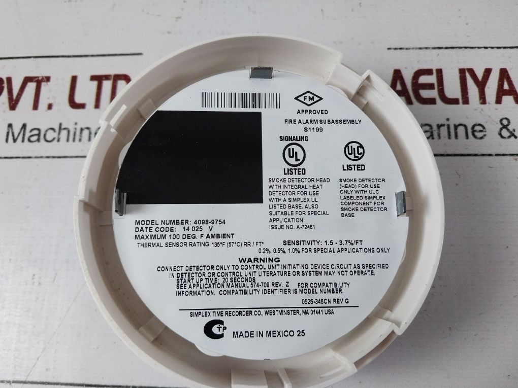 Simplex 4098-9754 Smoke Detector Head – Aeliya Marine Tech