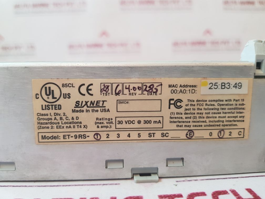 Sixnet Et-9Rs-1-e 1 Ethertrak Industrial Ethernet Real-time Switch Et ...