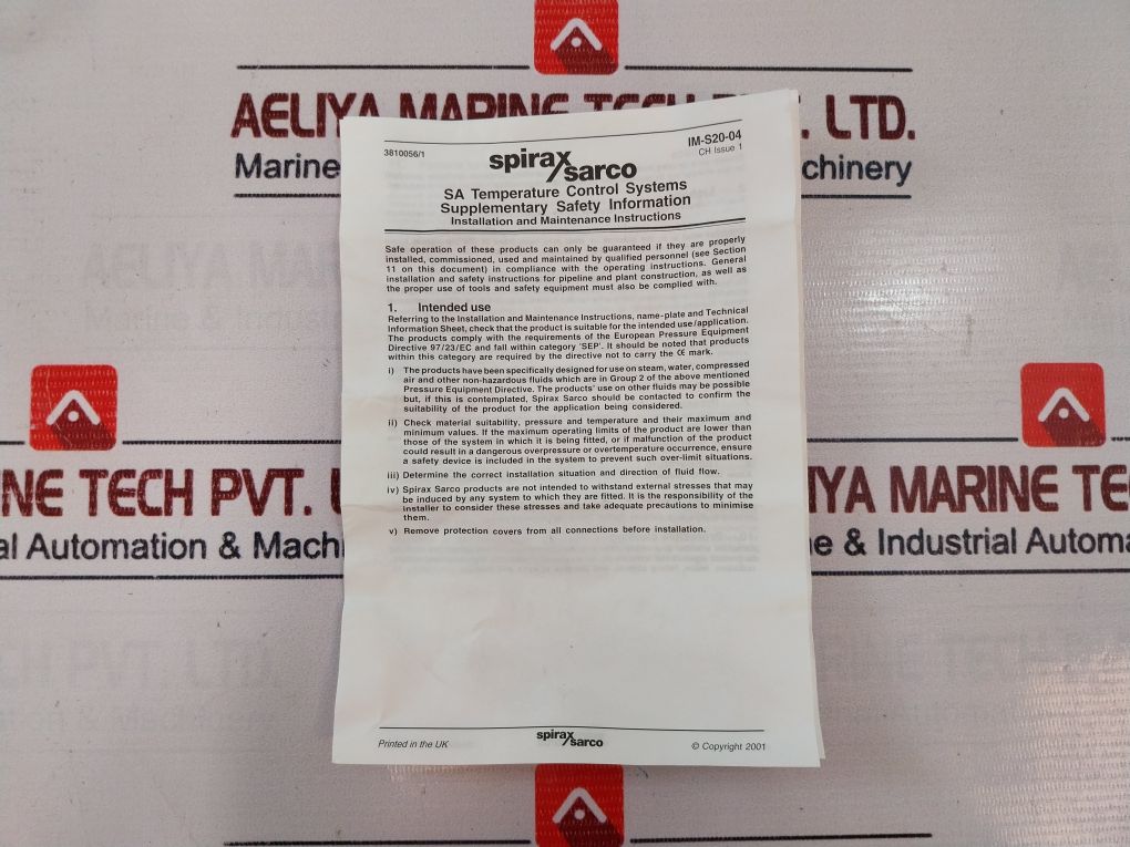 Spirax Sarco Sa 128 Dial Adjustment Temperature Control Systems ...