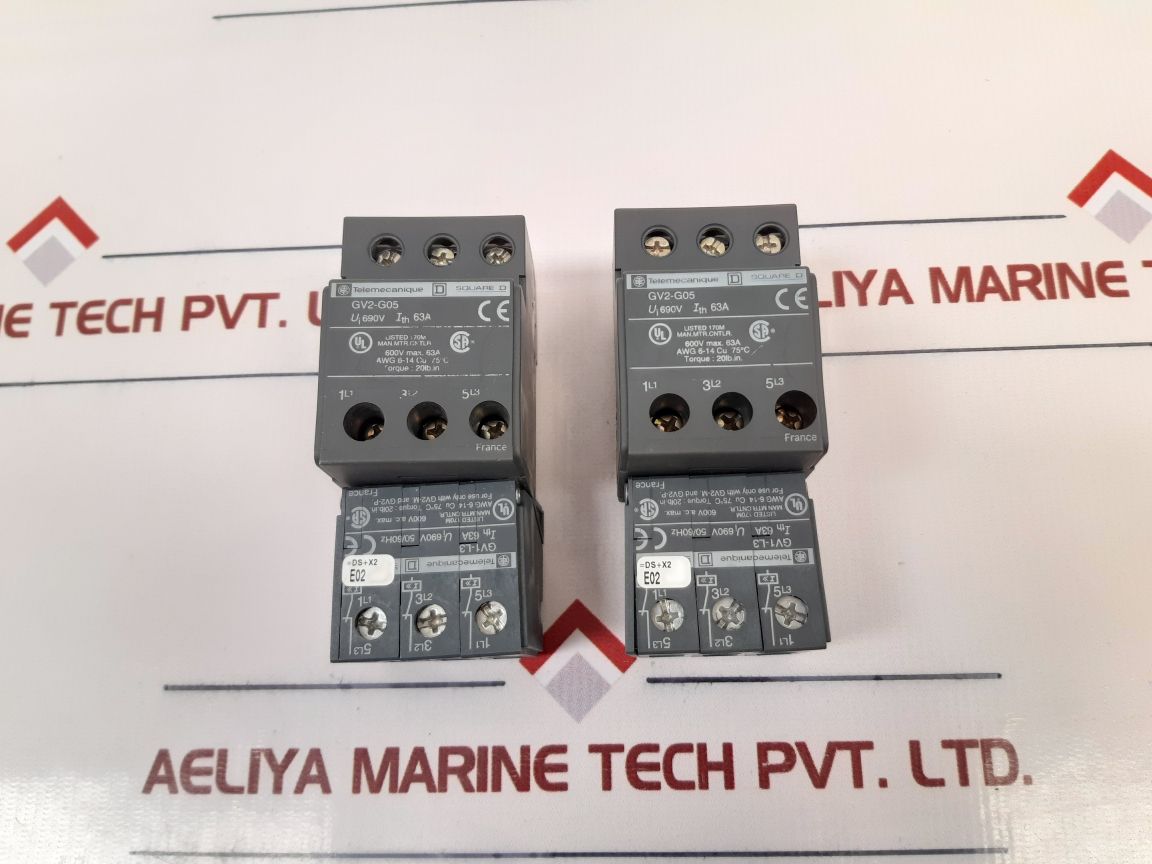 Telemecanique Gv2-g05 Electric Terminal Block Gv1-l3 Circuit Breaker ...