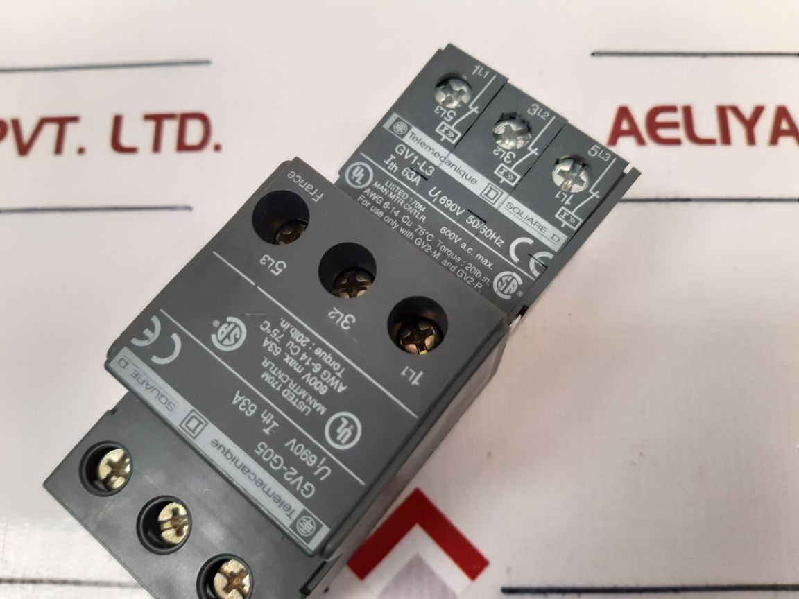 Telemecanique Gv2-g05 Electric Terminal Block Gv1-l3 Circuit Breaker ...