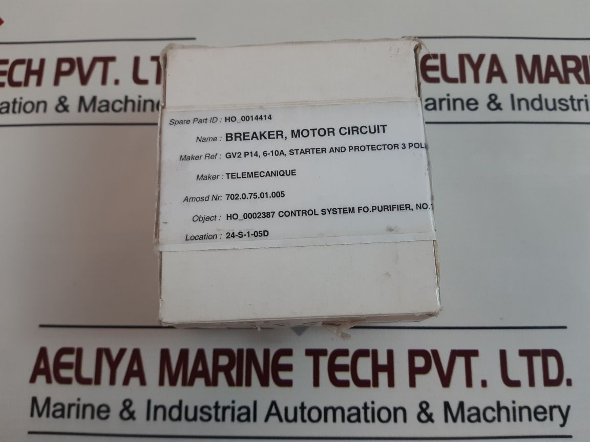 Telemecanique Gv2-p14/6-10A Motor Circuit Breaker – Aeliya Marine Tech