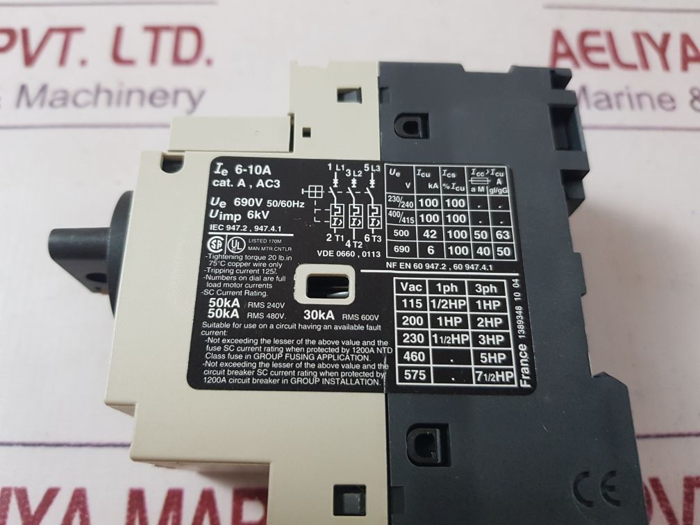 Telemecanique Gv2-p14 Motor Circuit Breaker – Aeliya Marine Tech