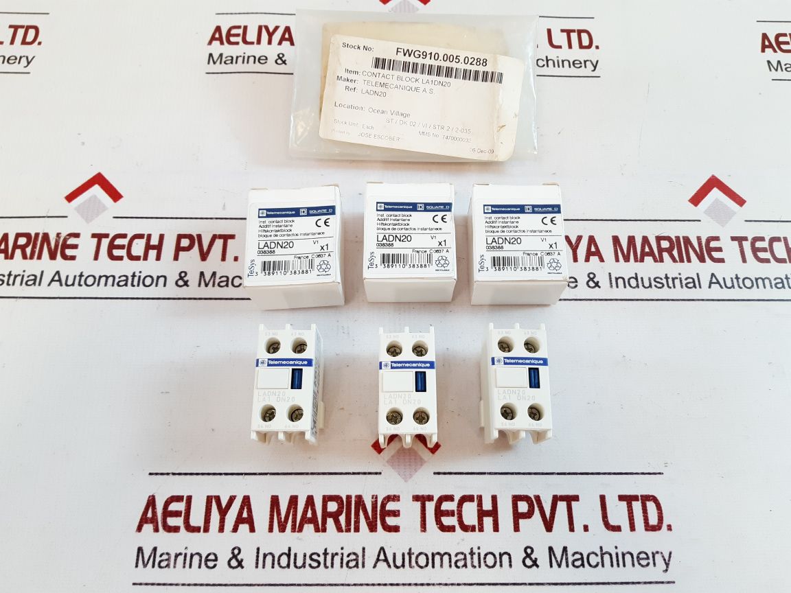 Set of 5x Telemecanique ladn20 auxiliary contact block – Aeliya Marine Tech