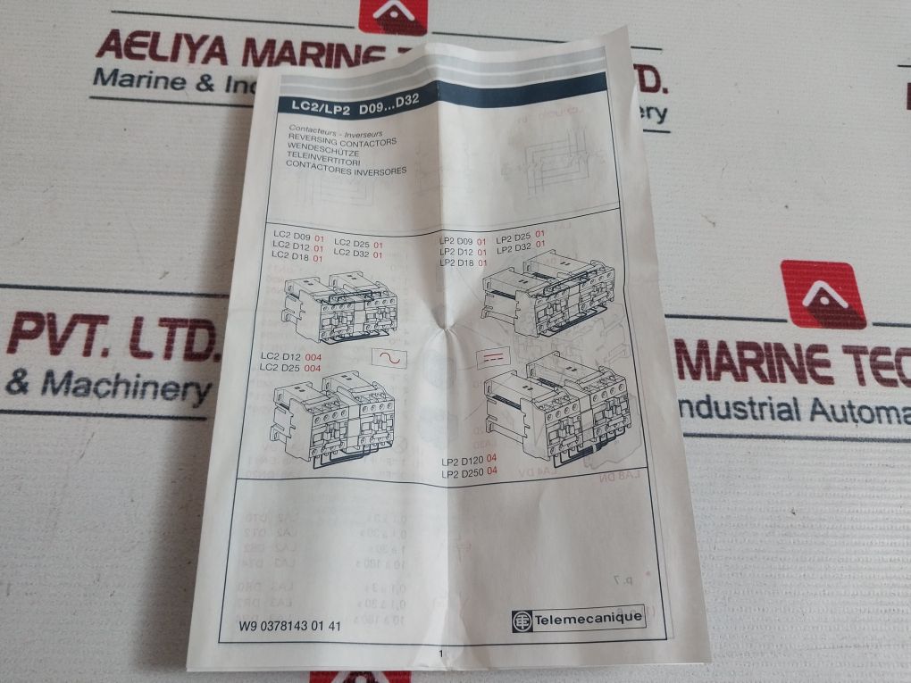 Telemecanique Lc1 D09 01 3-pole Reversing Contactor – Aeliya Marine Tech