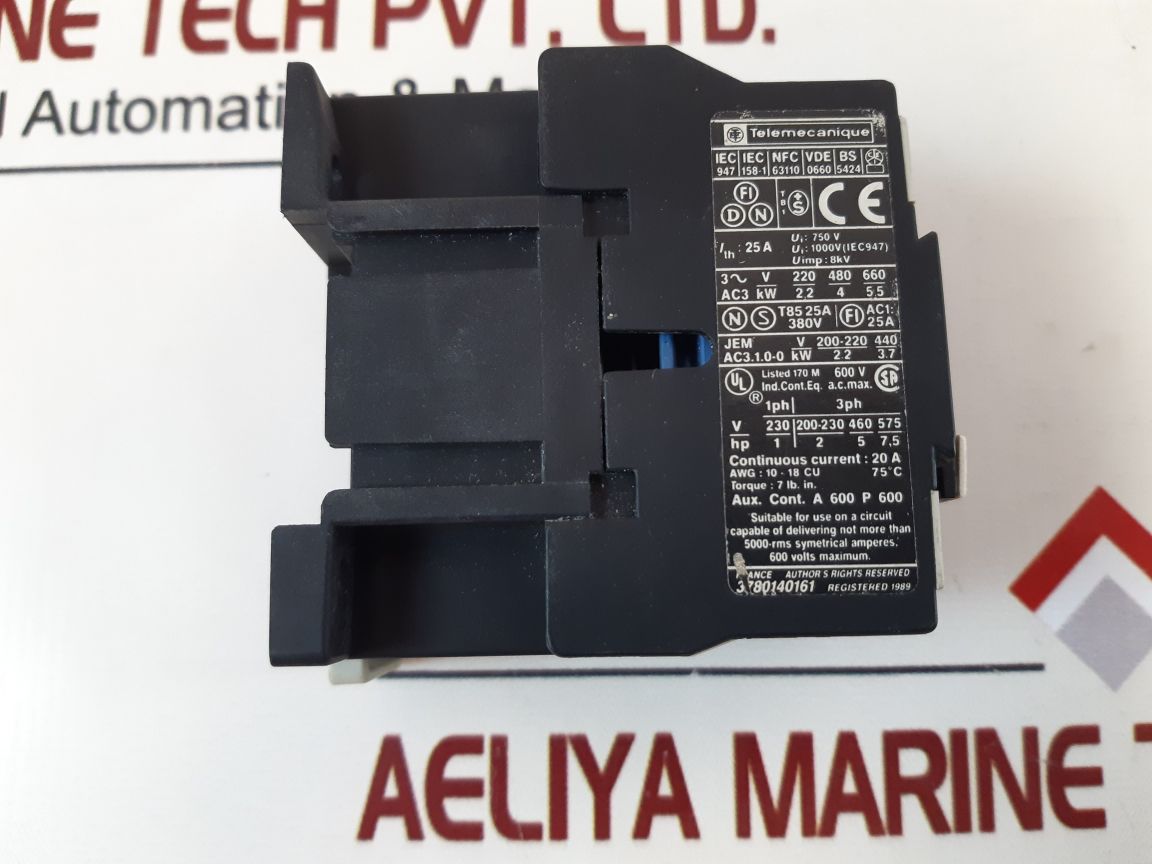 Telemecanique Lc1 D09 10 Contactor Relay M6 – Aeliya Marine Tech®