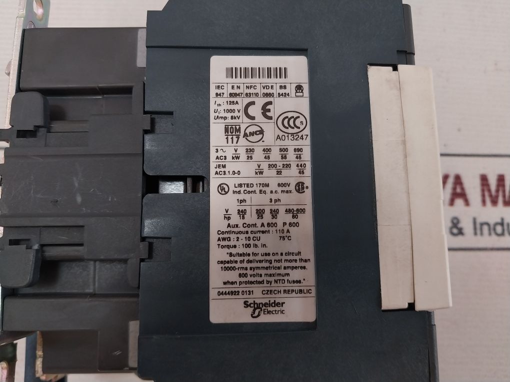 Telemecanique Lc1 D95 Contactors – Aeliya Marine Tech