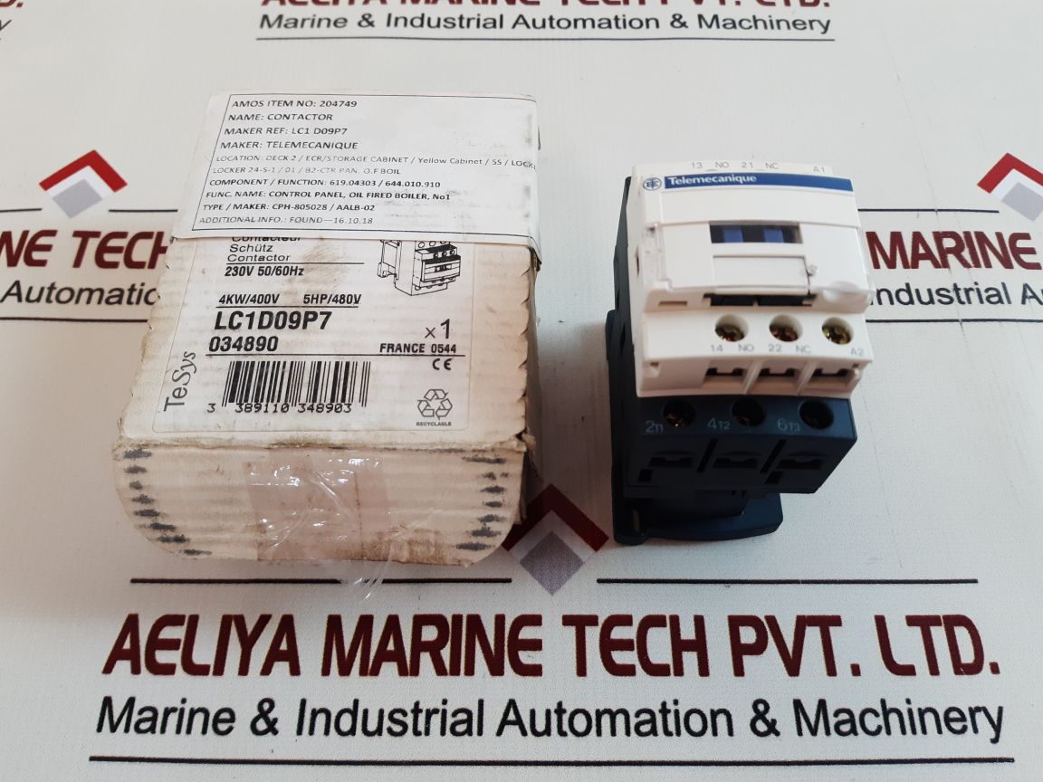 Telemecanique Lc1D09P7 Contactor – Aeliya Marine Tech