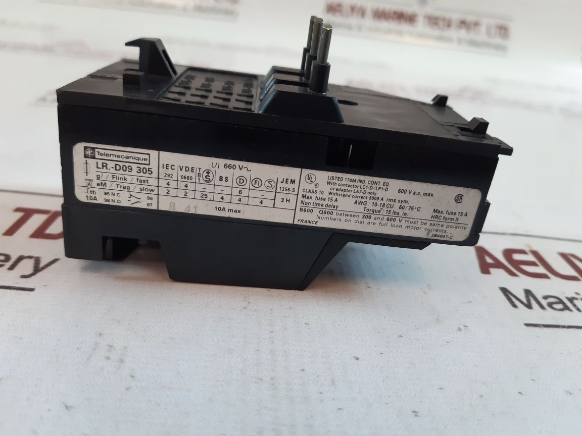 Telemecanique lr.-d09 305 overload relay – Aeliya Marine Tech