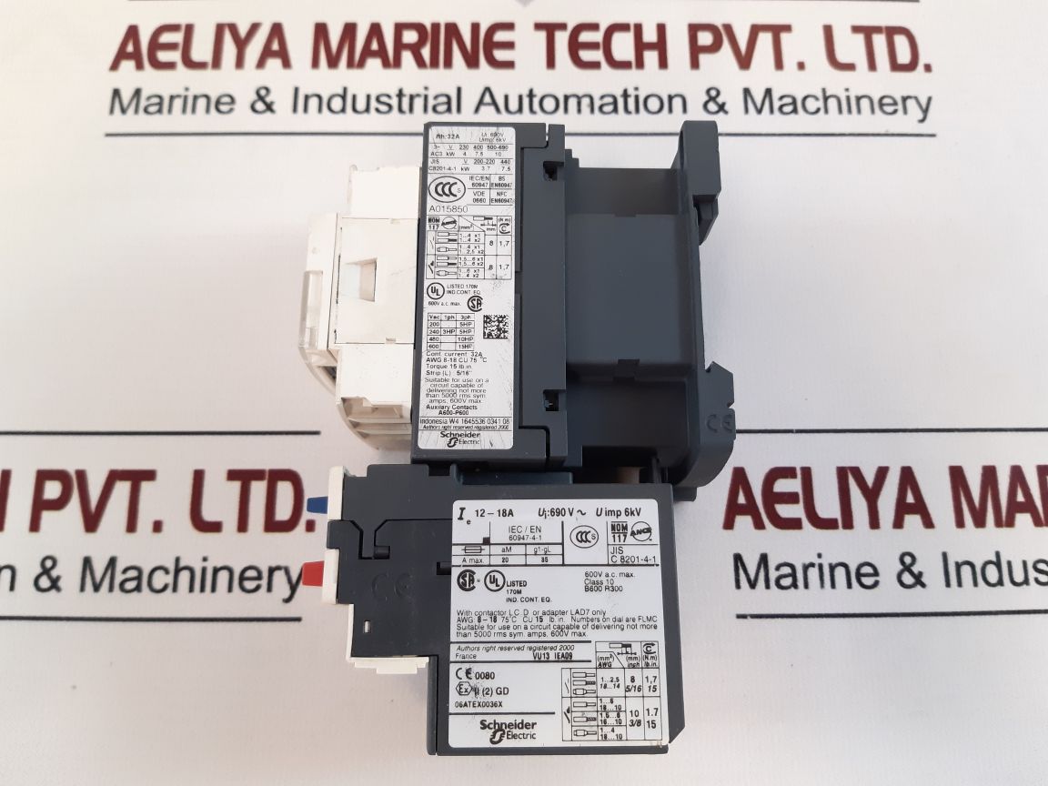 Telemecanique Lrd12 Thermal Overload Relay With Lc1D18 Contactor ...