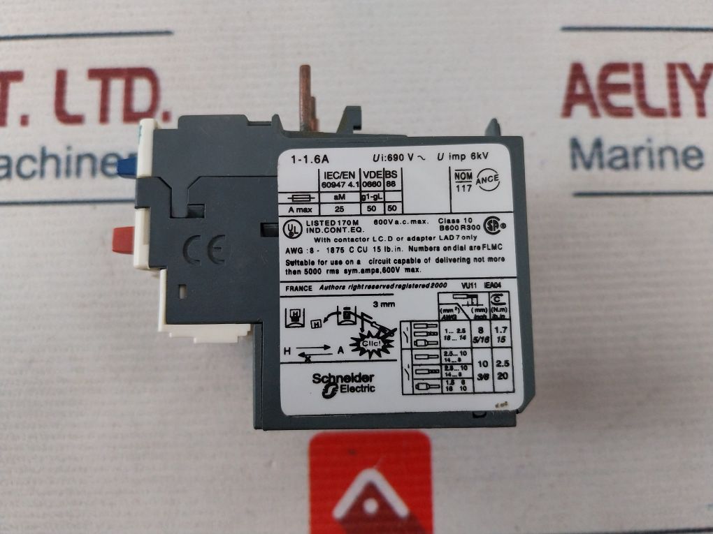 Telemecanique Lrd 06 Thermal Overload Relay 1-1.6A – Aeliya Marine Tech