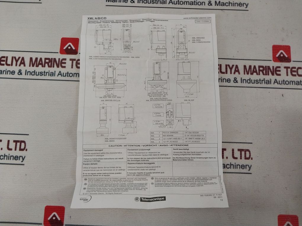 Telemecanique Xml B002A2S11 Pressure Switch 240V – Aeliya Marine Tech