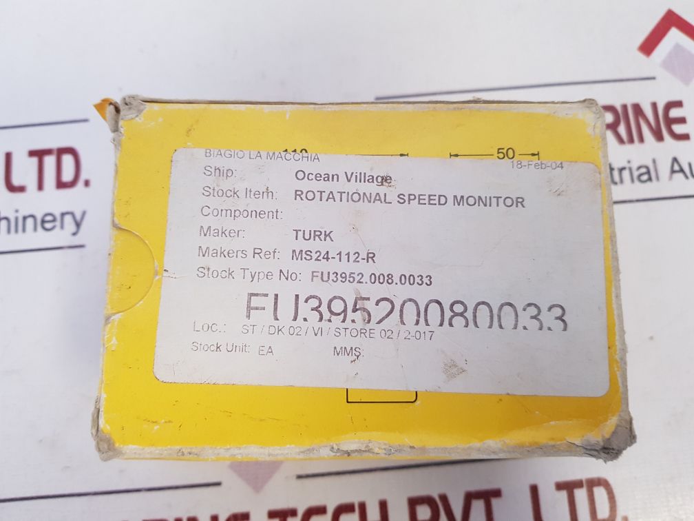 Turck Ms24-112-r Multi Safe Rotational Speed Monitor – Aeliya Marine Tech