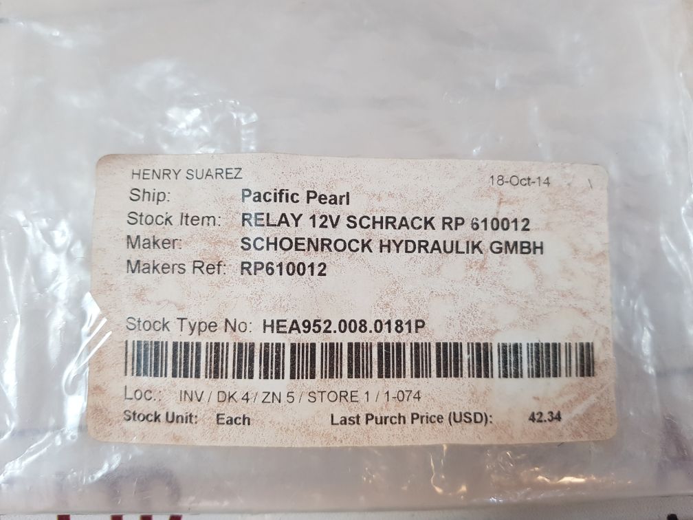 Schrack tyco v23057-a0002-a401 relay – Aeliya Marine Tech