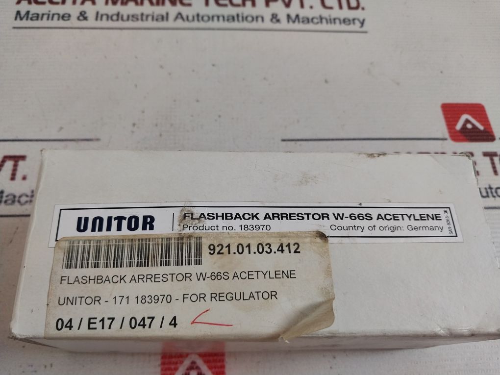 Unitor 183970 Automatic Flashback Arrestor – Aeliya Marine Tech