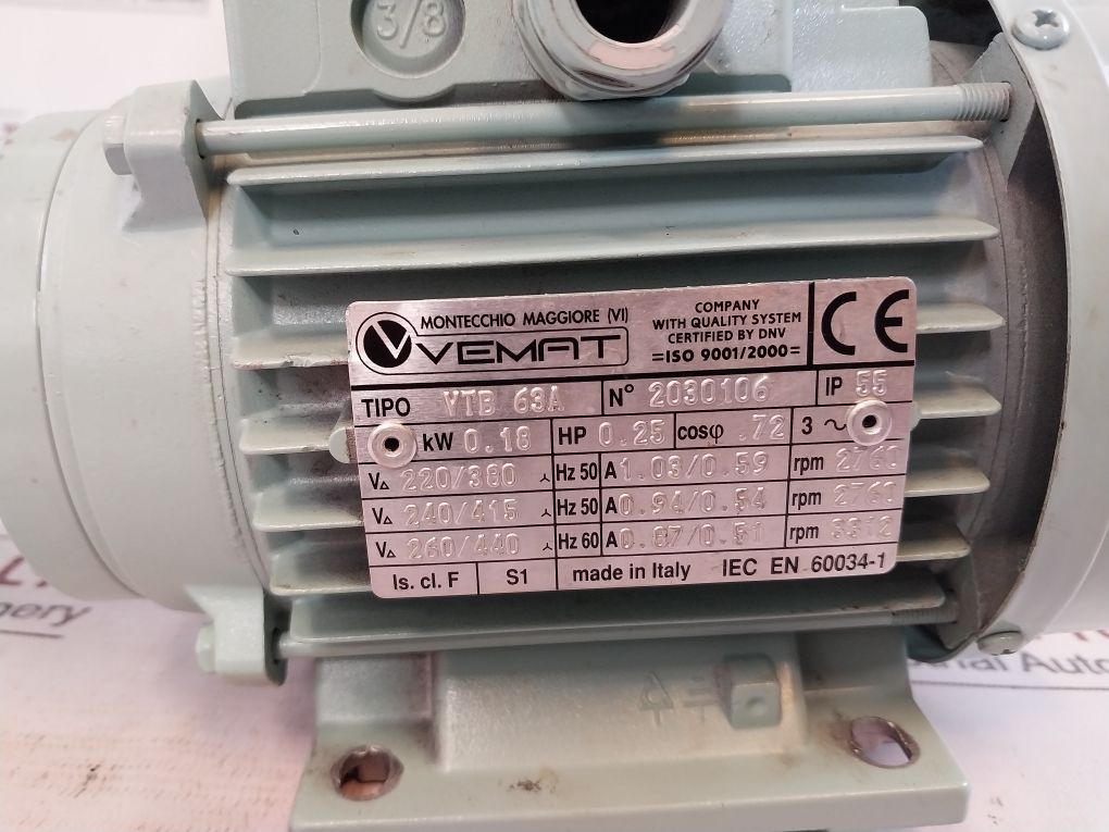 Vemat Vtb 63A Electric Motor – Aeliya Marine Tech