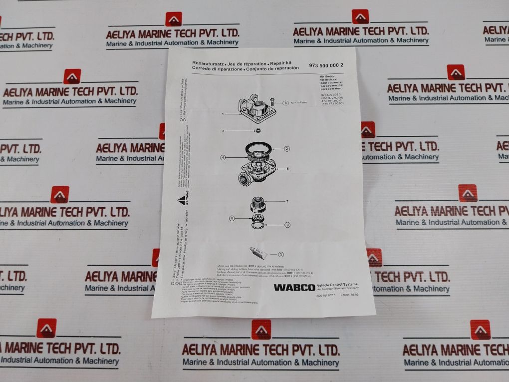 Wabco 973 500 000 2 Quick Release V/V (58) Repair Kit – Aeliya Marine Tech