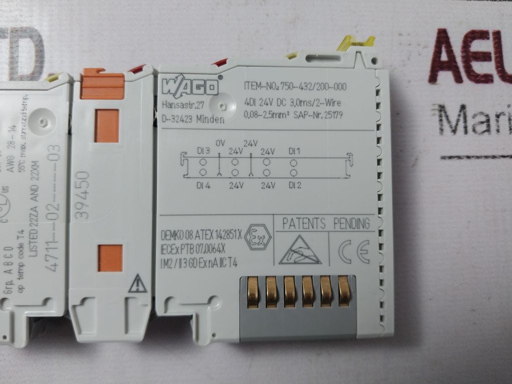 Wago 750-432/200-000 Digital Input Module 4-channel – Aeliya Marine Tech